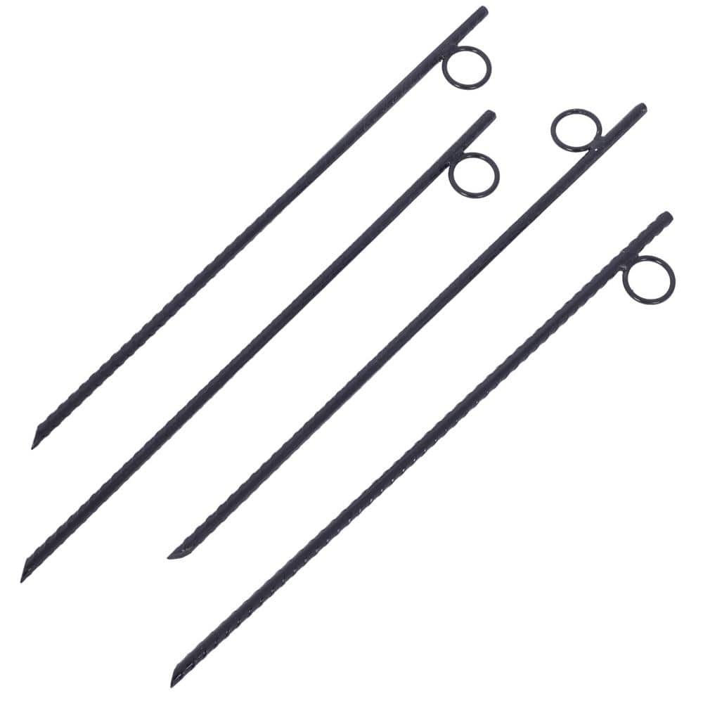Amucolo 4-Piece Heavy Duty Steel Rebar Stake with Loop Grip Rebar 3/8 x ...