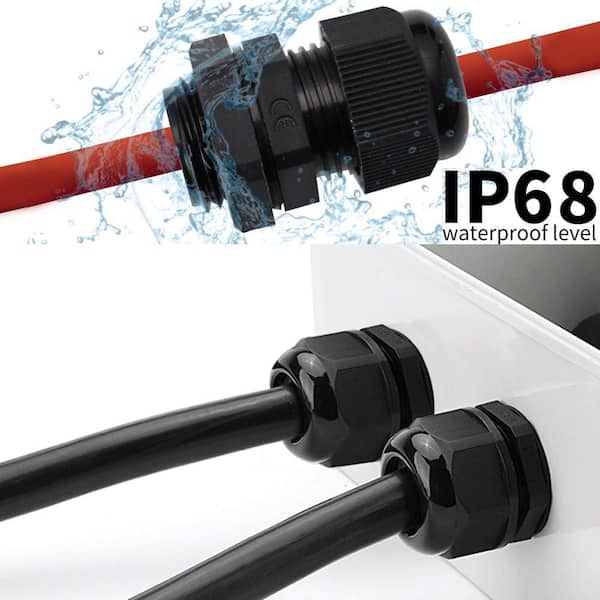 Vrbgify 1/4 in. 3/8 in. 1/2in. 3/4 in.Nylon NPT Cable Glands Waterproof ...