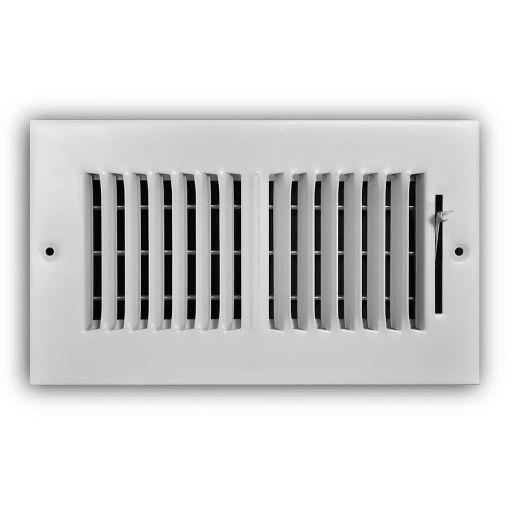 Everbilt 8 in. x 4 in. 2-Way Steel Wall/Ceiling Register in White ...