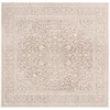 SAFAVIEH Reflection Beige/Cream 5 ft. x 5 ft. Square Floral Border Area ...