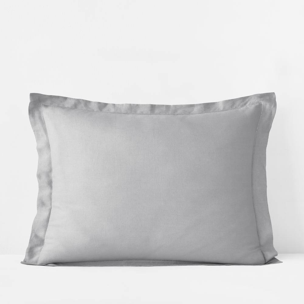 The Company Store Solid Washed Gray Linen Standard Sham 50548F-STD-GRAY ...