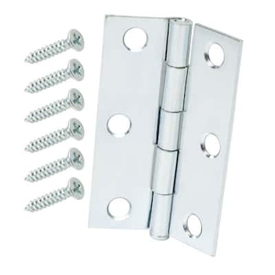 Everbilt 1-1/2 in. Zinc-Plated Narrow Utility Hinge (2-Pack)-15396 ...