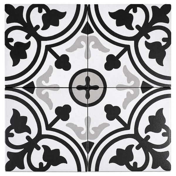 ANDOVA Bliss Gothic White/Gray/Black 8 in. x 8 in. Porcelain Matte ...