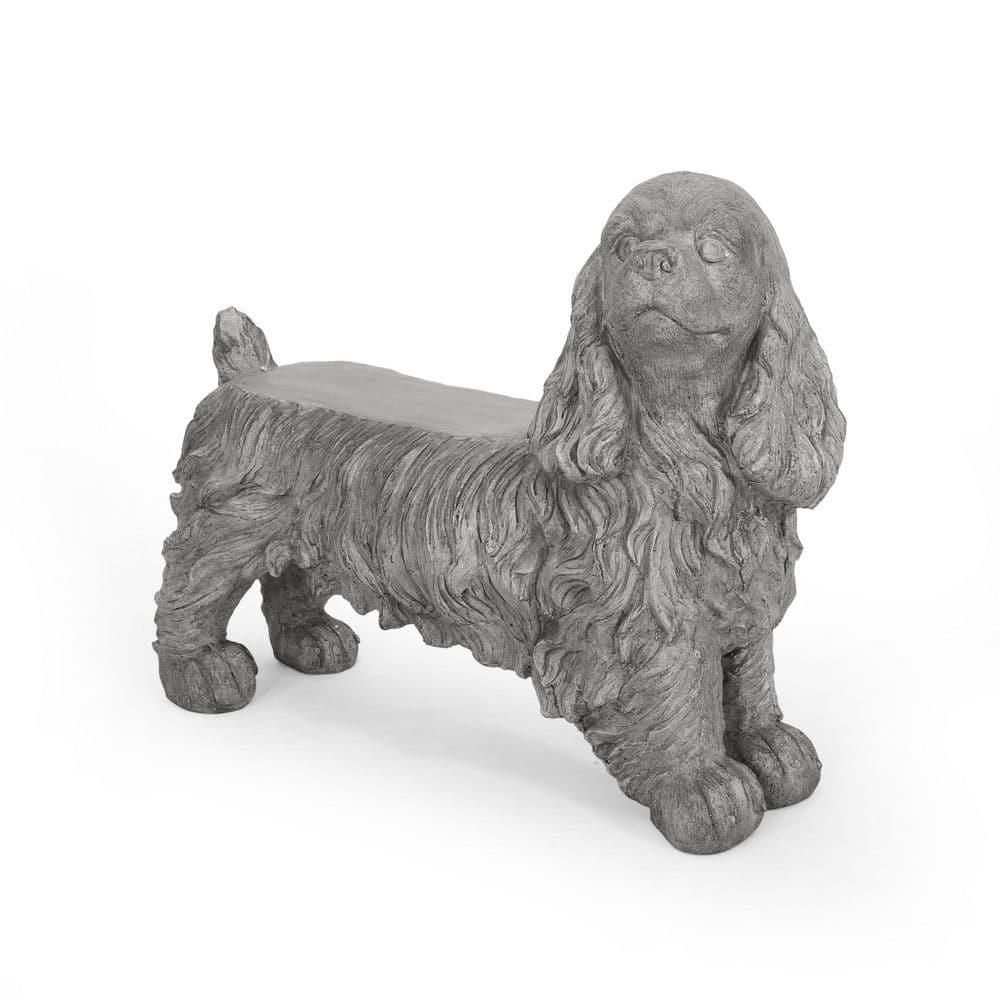 1-Piece 31.25 in. W x 11 in. D x 24.75 in. H Gray Composite Dog Garden ...