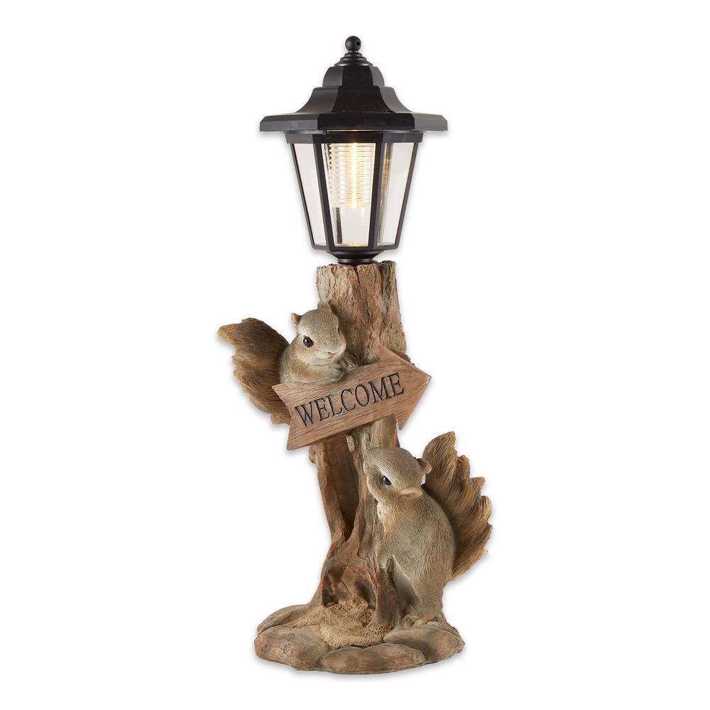 Zingz & Thingz 5.5 in. x 6 in. x 10 in. Friendly Squirrels Solar ...