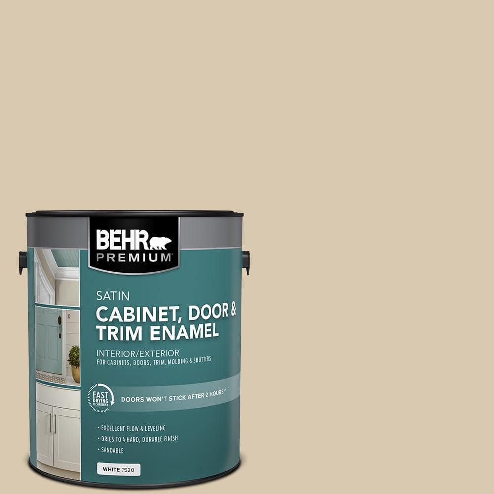 BEHR PREMIUM 1 gal. #MS-41 Sandstone Beige Satin Enamel Interior ...