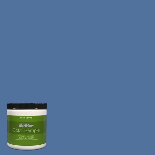 BEHR PREMIUM PLUS 8 oz. #PMD-23 Cobalt Flame Semi-Gloss Interior ...