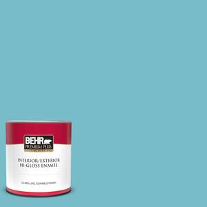 BEHR ULTRA 1 qt. #M470-4 Azure Lake Satin Enamel Exterior Paint ...