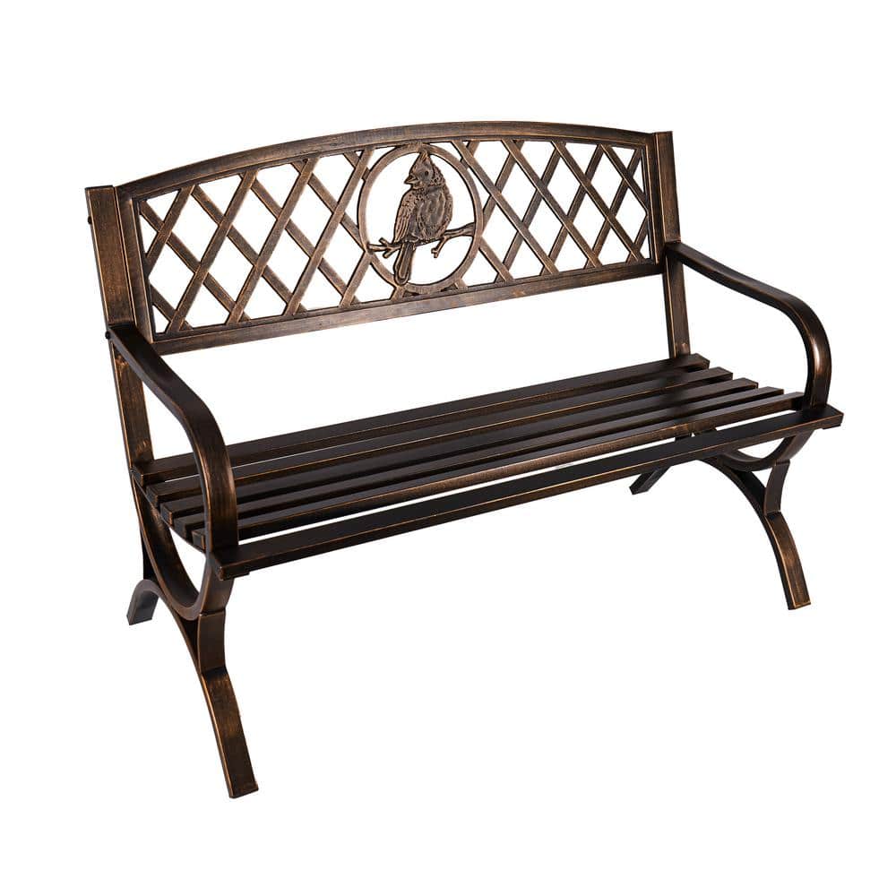 Evergreen Enterprises 45 in. Garden Metal Bench, Cardinal PHA350 - The ...