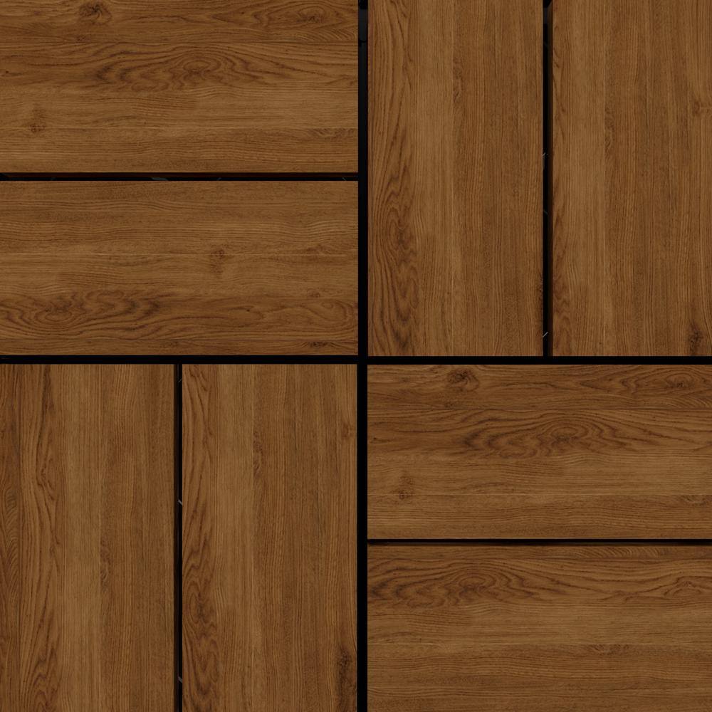 ARK DESIGN 1 ft. x 1 ft. Quick Deck Tile Outdoor Solid Pine Wood Deck ...
