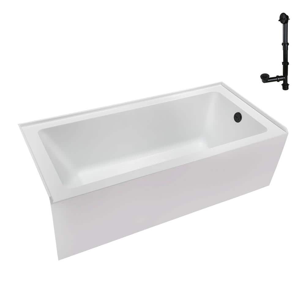 Streamline 60 in. x 30 in. Soaking Acrylic Alcove Bathtub with Right ...