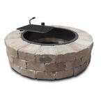 Nantucket Pavers Ledgestone 47 in. x 14 in. Round Concrete Wood Fuel ...