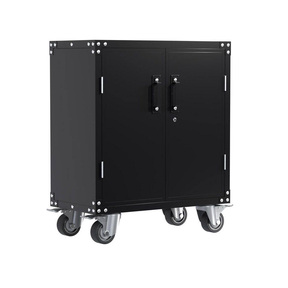 Hephastu 32.3 in. W x 35.4 in. H x 16 in. D Metal Rolling Half Height ...