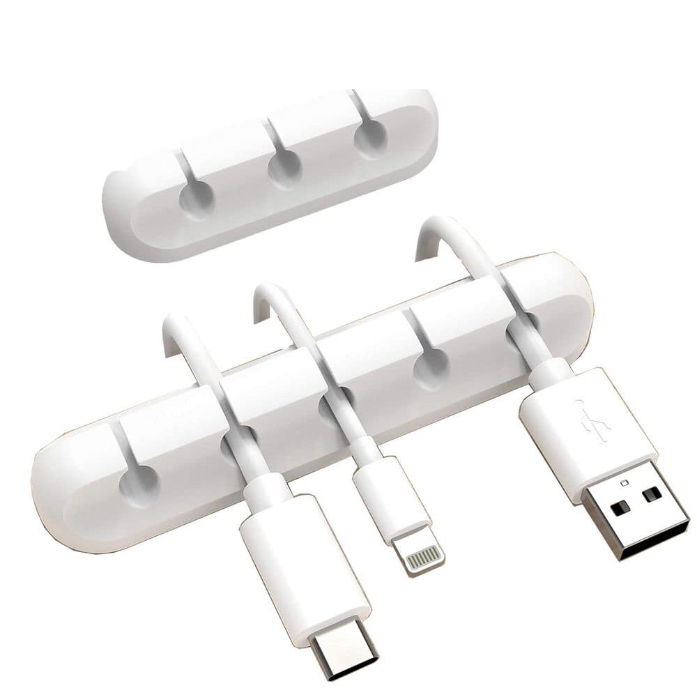 OBJLGEV White Cable Clips Cord Organizer Management USB Cable Holder ...