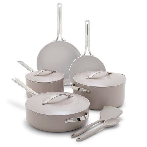 GreenPan Nova 10-Piece PFAS Free Ceramic Nonstick Cookware Set in Clay ...