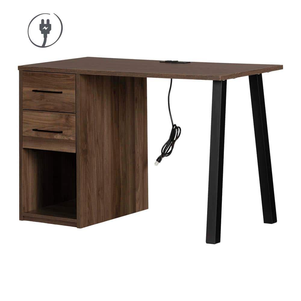South Shore Zolten 47.5 in. Natural Walnut Particle Board Desk 14342 ...