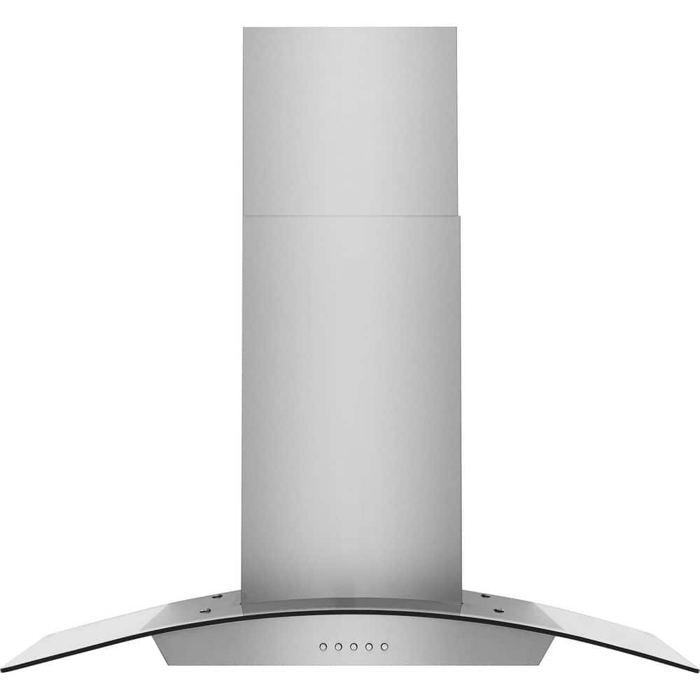 Frigidaire 36 in. 340 CFM Glass Canopy Hood Island Ducted Range in ...
