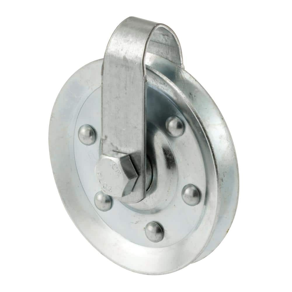 Prime-Line 3 in. dia., Case-Hardened Steel. Pulley with Straps and Axle ...