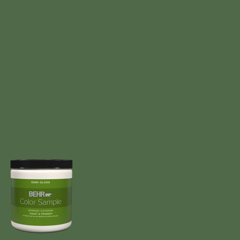 BEHR PREMIUM PLUS 8 oz. #M400-7 Garden Cucumber Semi-Gloss Interior ...