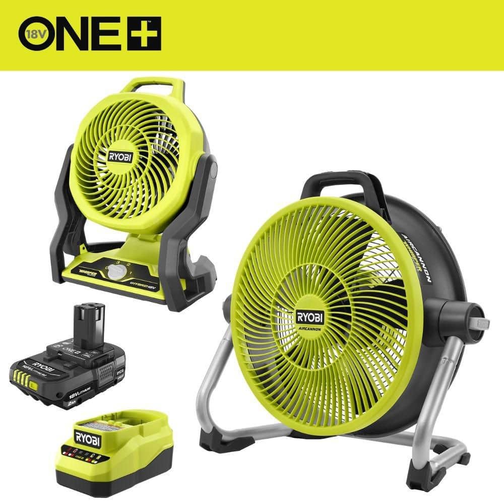 RYOBI ONE+ 18V 14 in. Hybrid Air Cannon Kit with 2.0 Ah Battery ...