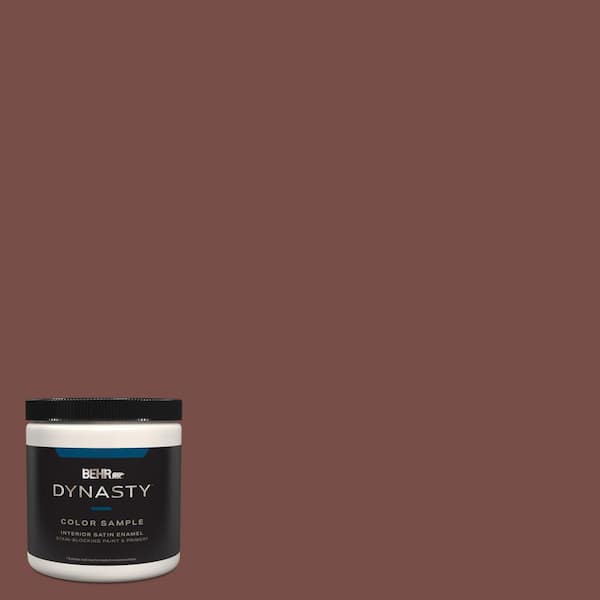 BEHR DYNASTY 8 oz. #170F-7 Leather Bound Satin Enamel Stain-Blocking ...