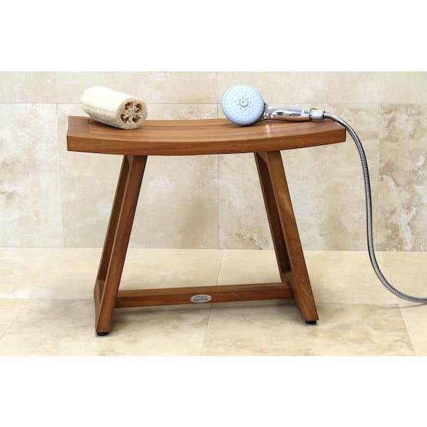 AquaTeak Patented 24 in x 12 in Asia Buru Freestanding Teak Shower ...