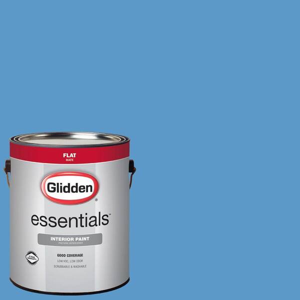 Glidden Essentials 1 gal. #HDGV01 Bright Sailing Sky Blue Flat Interior ...