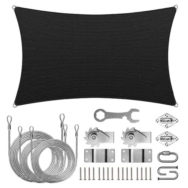 ROYAL SHADE Pro Ring 18 ft. x 22 ft. Rectangle Sun Shade Sail with ...