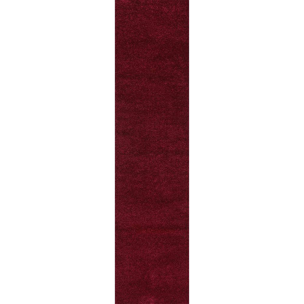 JONATHAN Y Haze Solid Low-Pile Dark Red 2 ft. x 14 ft. Runner Rug ...