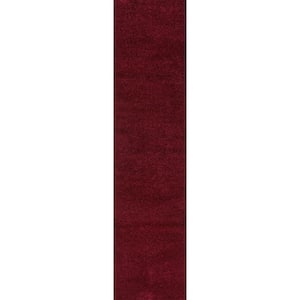 JONATHAN Y Haze Solid Low-Pile Dark Red 9 ft. x 9 ft. Square Area Rug ...