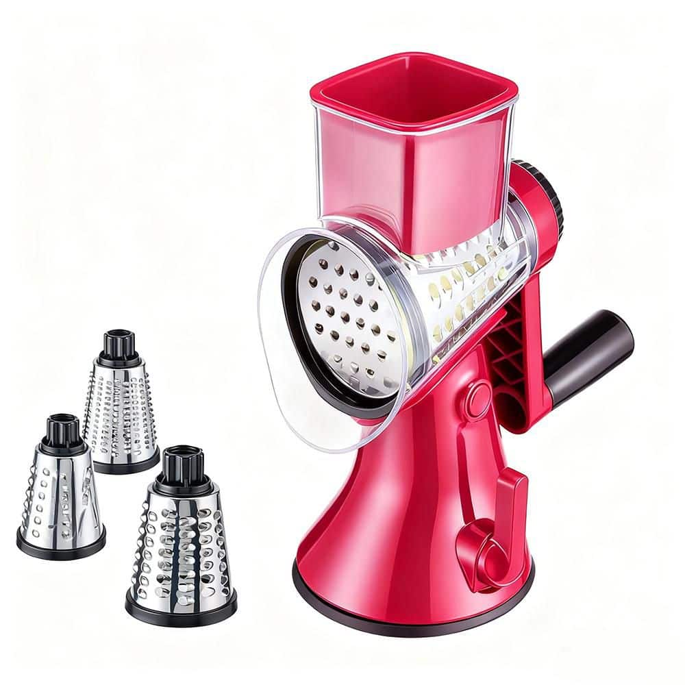 Tahanbath 3-in-1 Vegetable Slicer-Stainless Steel Blades Cheese ...