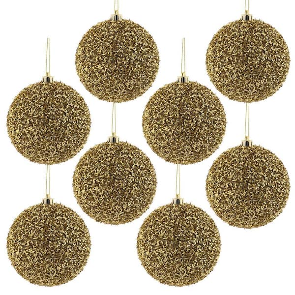 Regency International 100mm Shatterproof Plastic Tinsel Ball Ornament ...