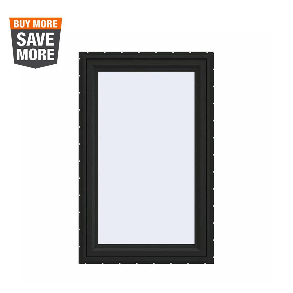 JELD-WEN 30 in. x 48 in. V-4500 Series Bronze FiniShield Vinyl Right ...