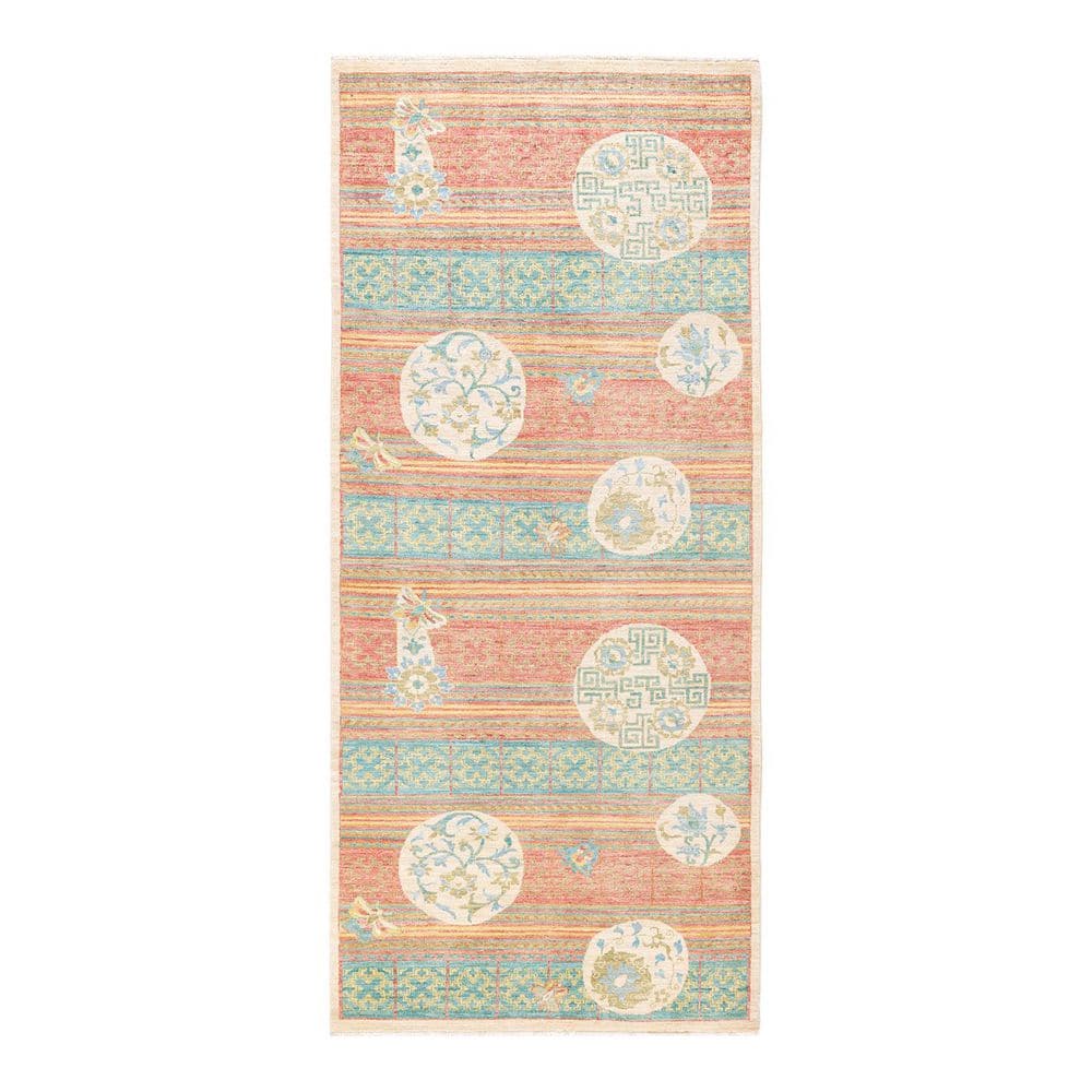 Chloe & Olivia Home Eclectic Green 4 x 10 Floral Wool Indoor Runner Rug ...
