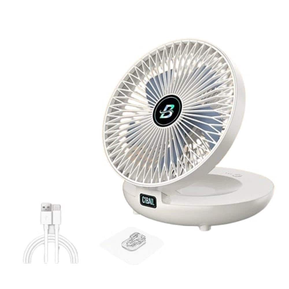 Adrinfly Portable Folding Shaking Head 7 in. 4 Fan Speeds Wall Fan in ...