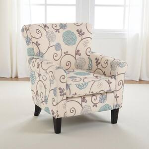 Benjara Brown Fabric Arm chair BM168996 - The Home Depot