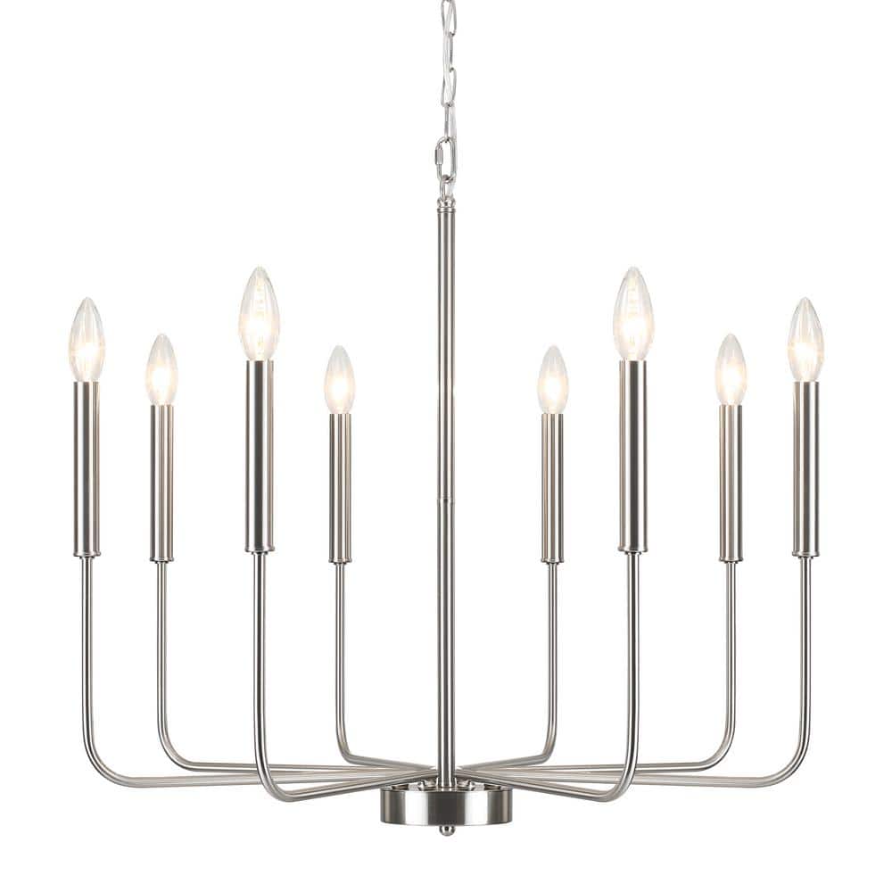 LWYTJO Classic 8 Light Nickel Traditional Fixture Farmhouse Kitchen ...