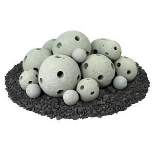 Mixed Set of 23 Ceramic Fire Balls in Charcoal Gray 01-0458 - The Home ...
