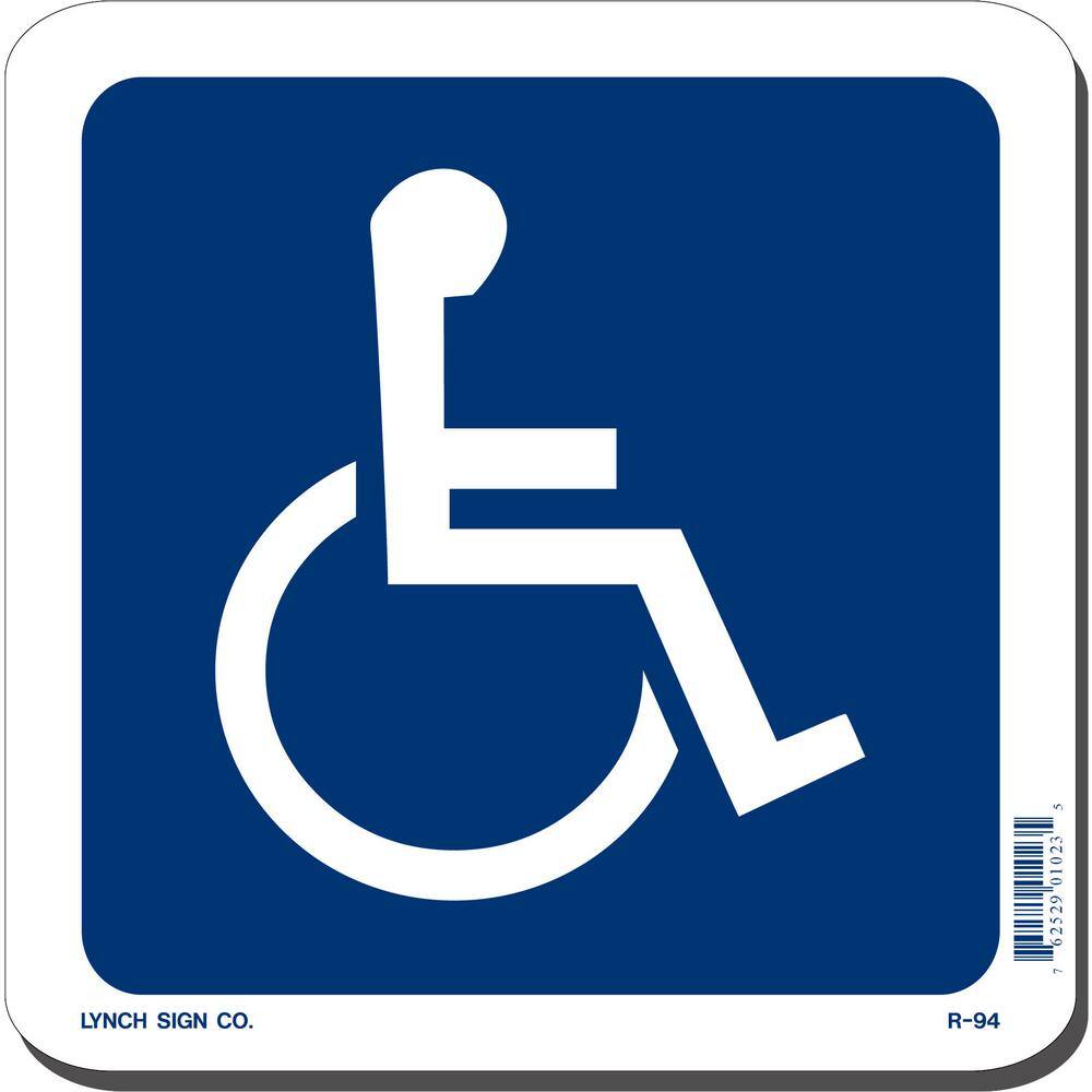 Lynch Sign 7 in. x 7 in. Blue on White Plastic Accessible Symbol Sign R ...