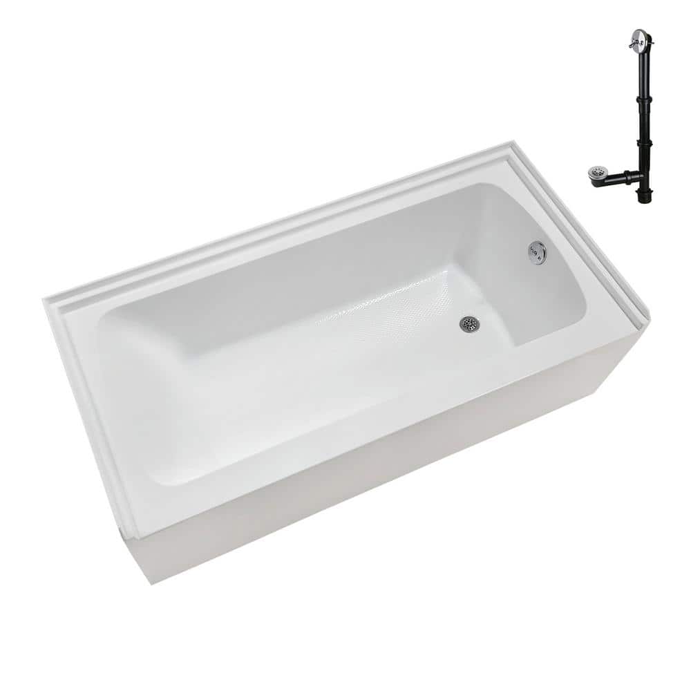 Streamline 60 in. x 30 in. Soaking Acrylic Alcove Bathtub with Right ...