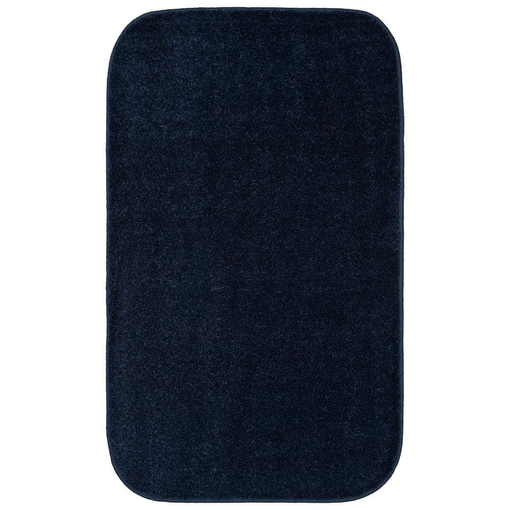 Garland Rug Gramercy 24 in. x 40 in. Navy Plush Bath Rug BA360W02404010 ...