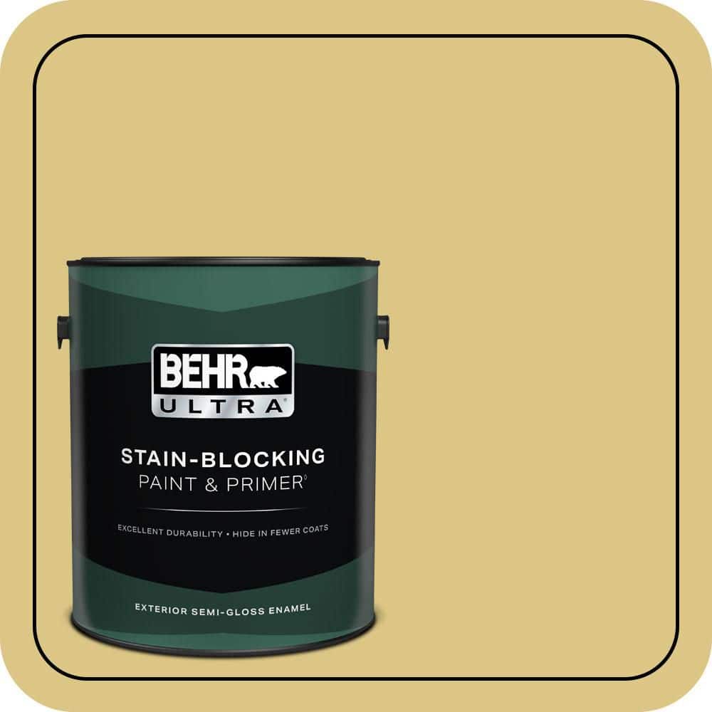 BEHR ULTRA 1 gal. #390D-5 Sea Kelp Semi-Gloss Enamel Exterior Paint ...