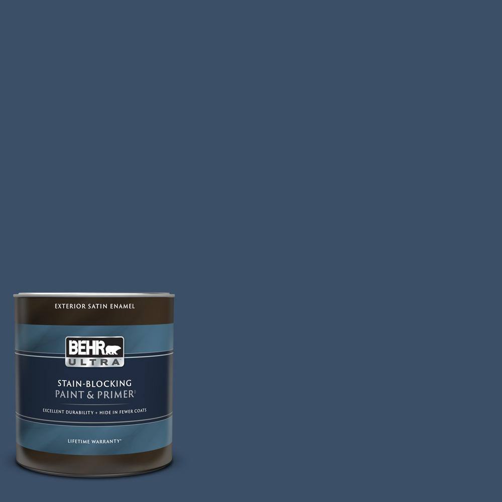 BEHR ULTRA 1 qt. #M510-7 Inked Satin Enamel Exterior Paint & Primer ...