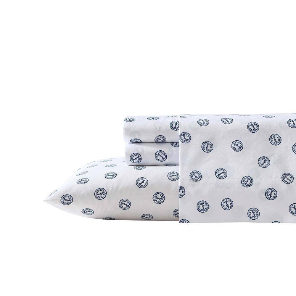 Wrangler Tossed Button 4-Piece Indigo Blue Microfiber King Sheet Set ...