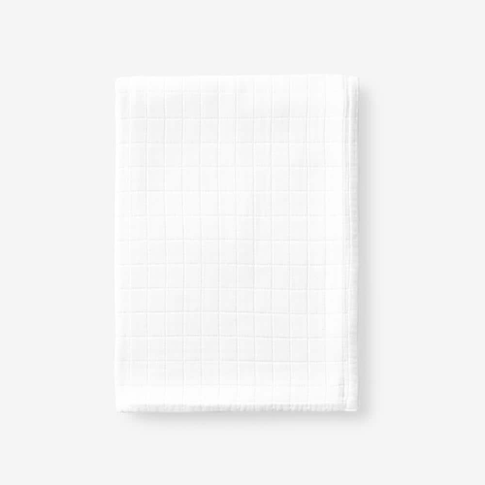 The Company Store Gossamer White Solid Cotton Woven Throw Blanket KN83 ...