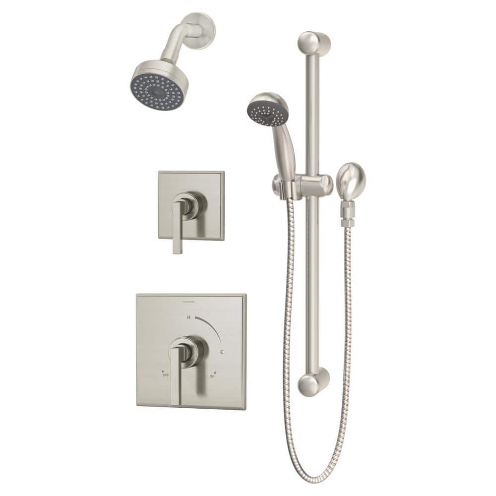 Symmons Duro 2-Handle Shower Faucet Trim Kit in Satin Nickel (Valve Not ...