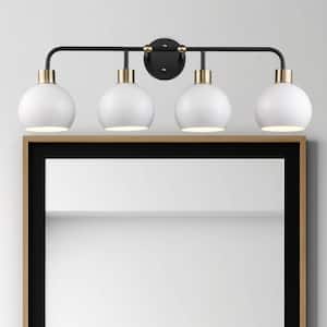 Bel Air Lighting Indigo 23 in. 3-Light Black and Gold Bathroom Vanity ...