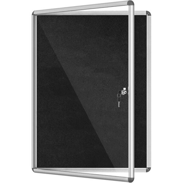 38x28 Inch Enclosed Bulletin Board Lockable Weather-Resistant Cork ...