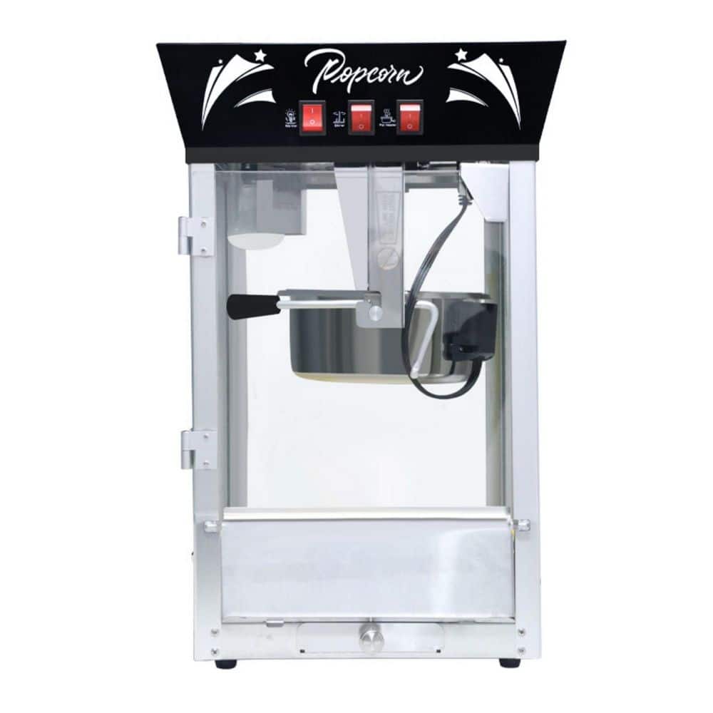 SANFANGIE Medium 0.38 qt. Stainless Steel Popcorn Popper in Black with ...