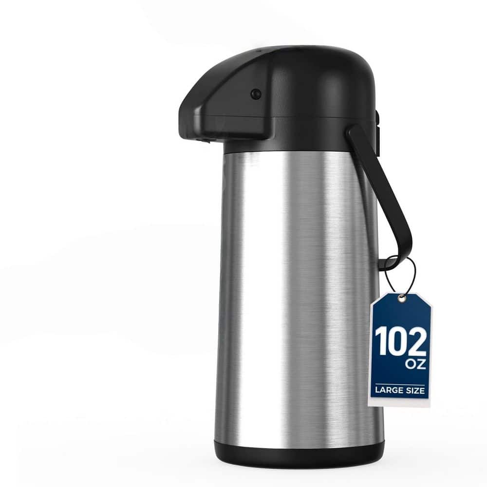 Wudkey 102 oz. Stainless Steel Insulated Airpot Coffee Dispenser with ...